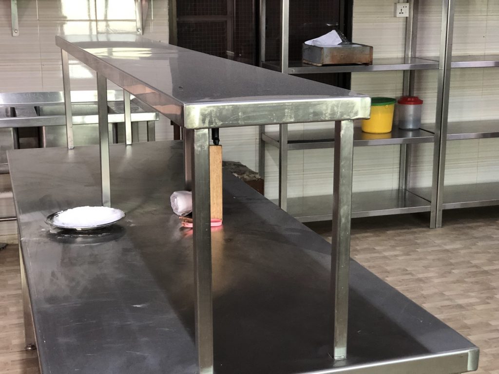 Work Table with 2 under shelf and 2 over shelf - Moon Steel Fabricators