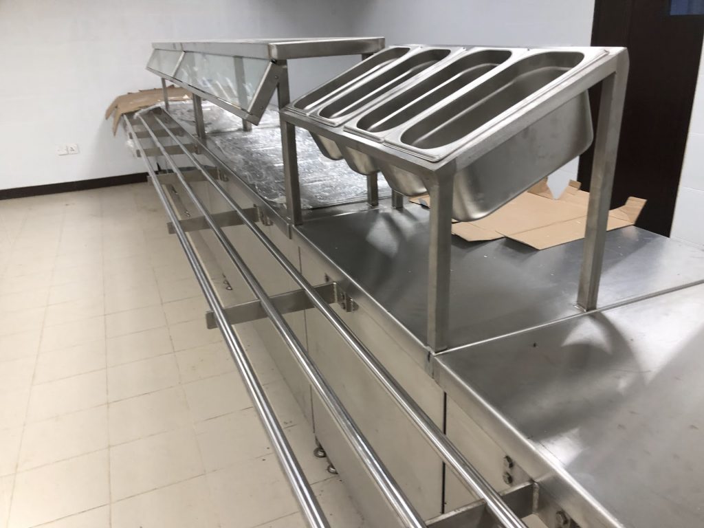 Cutlery Counter with tray slider - Moon Steel Fabricators